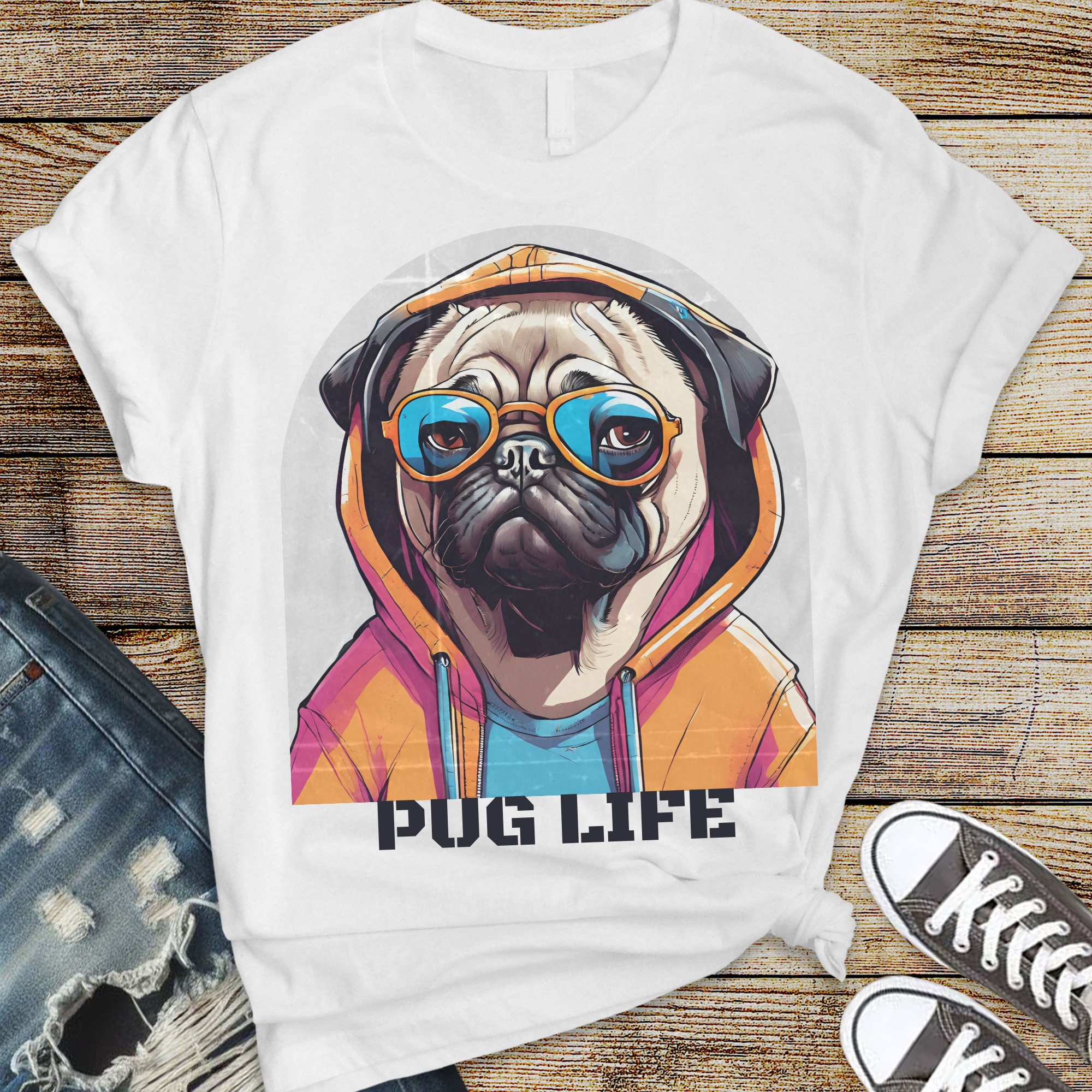 Pug Life PNG, Pug Life T-shirt Design, Pug Sublimation Design, Dog T ...