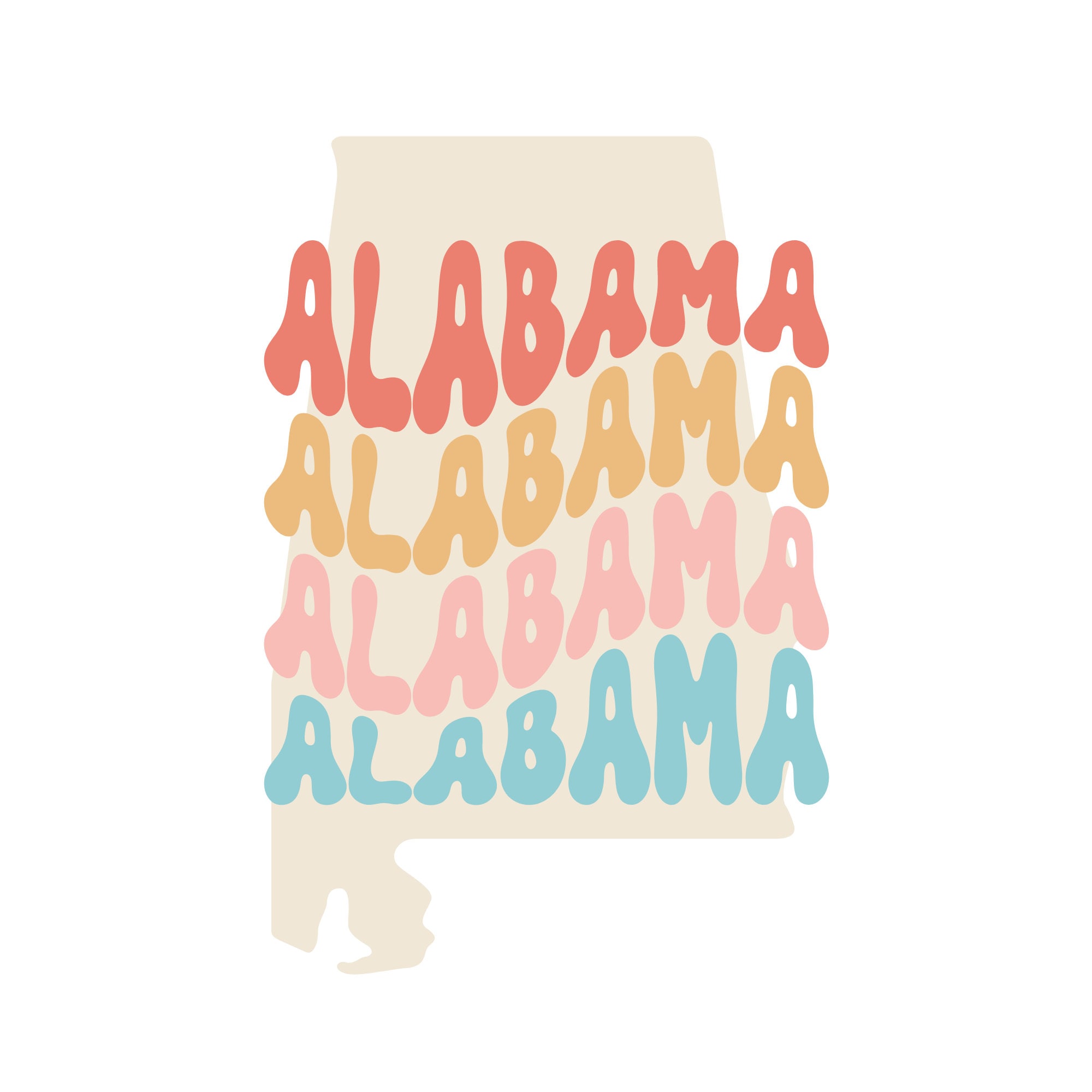 Alabama State Outline Design, PNG SVG PDF (digital Download) - Etsy