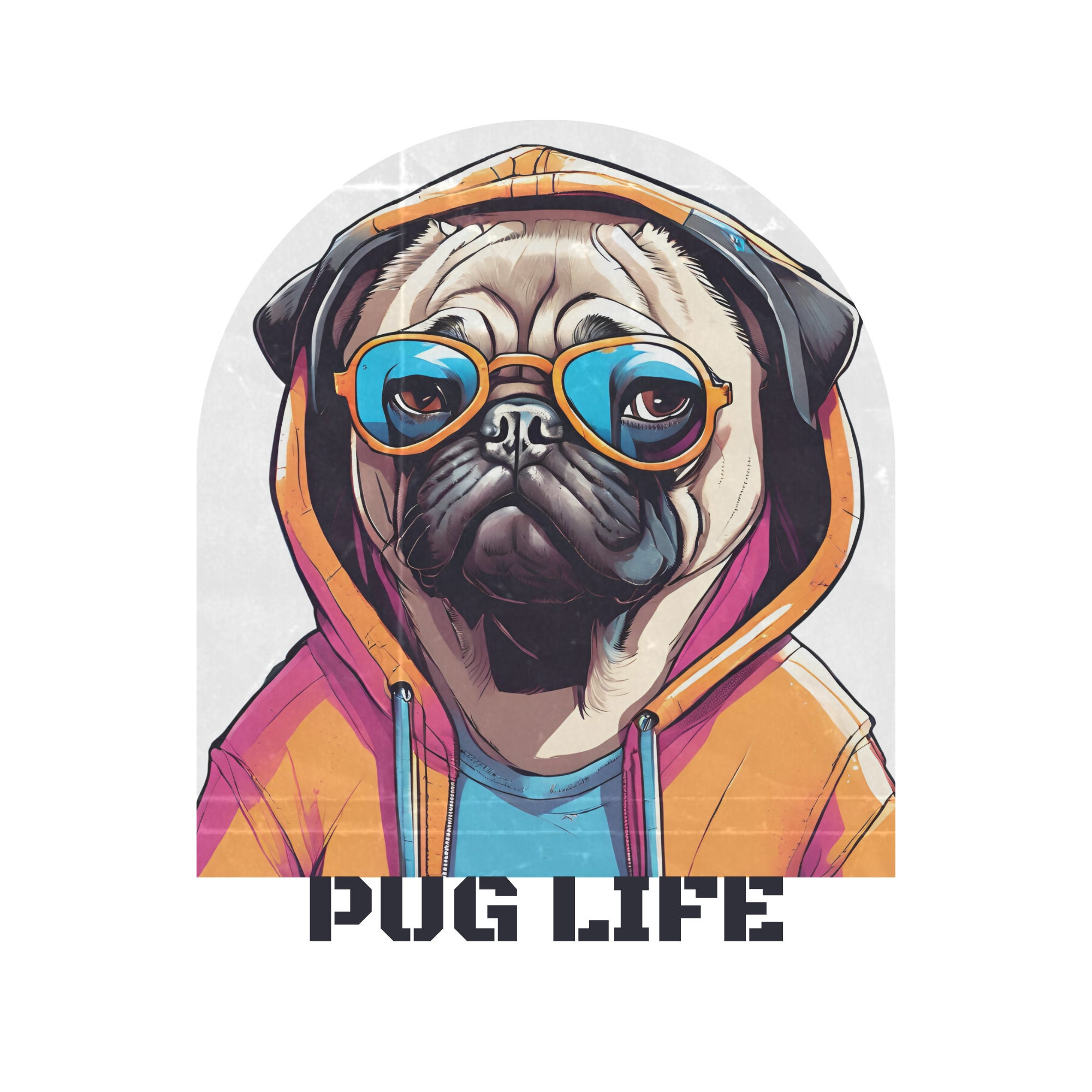 Pug Life PNG, Pug Life T-shirt Design, Pug Sublimation Design, Dog T ...