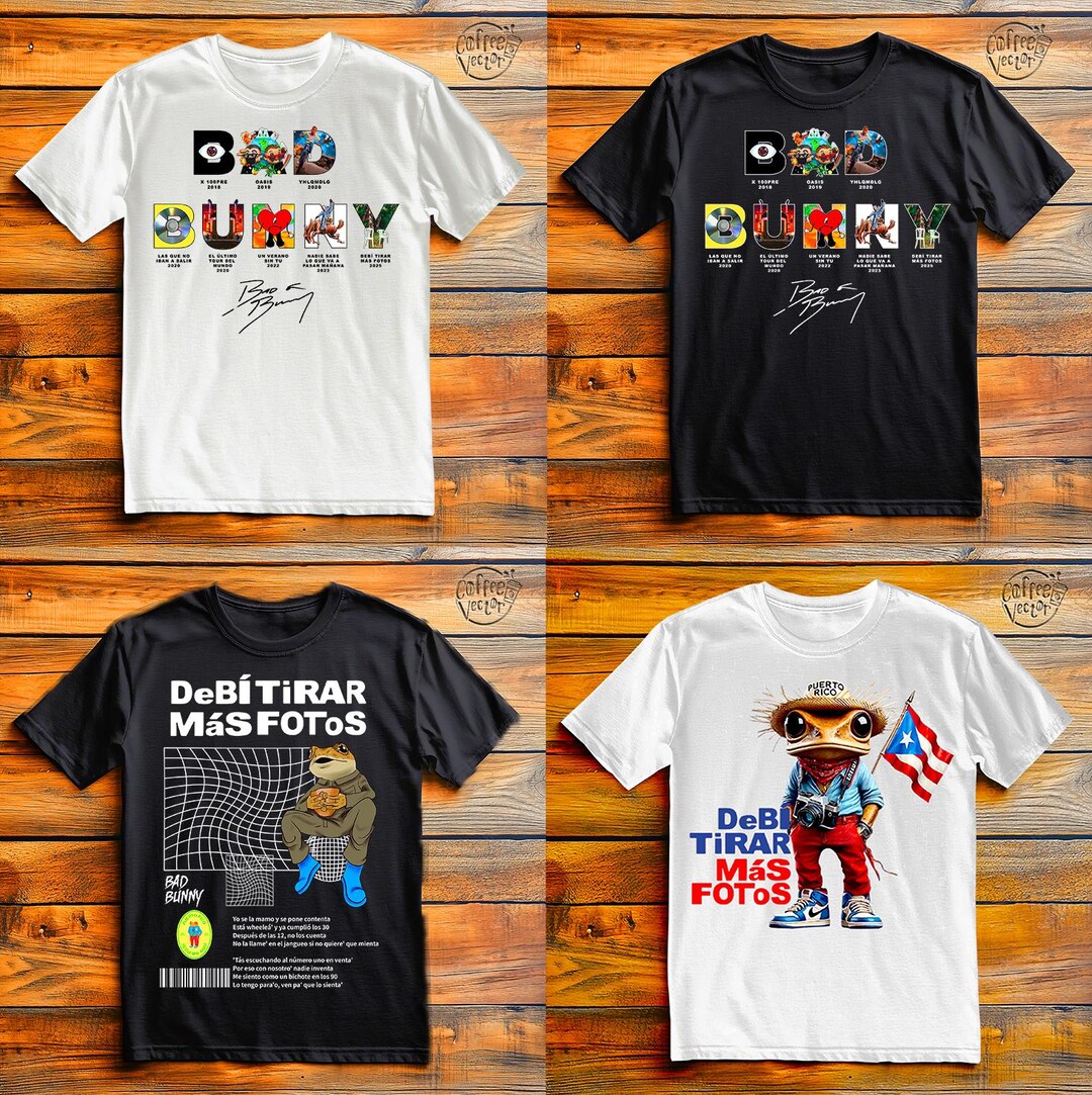 D-TMF Bad Bunny Camera Tshirt Concho Frog Rana, DTMF Png Files Print ...