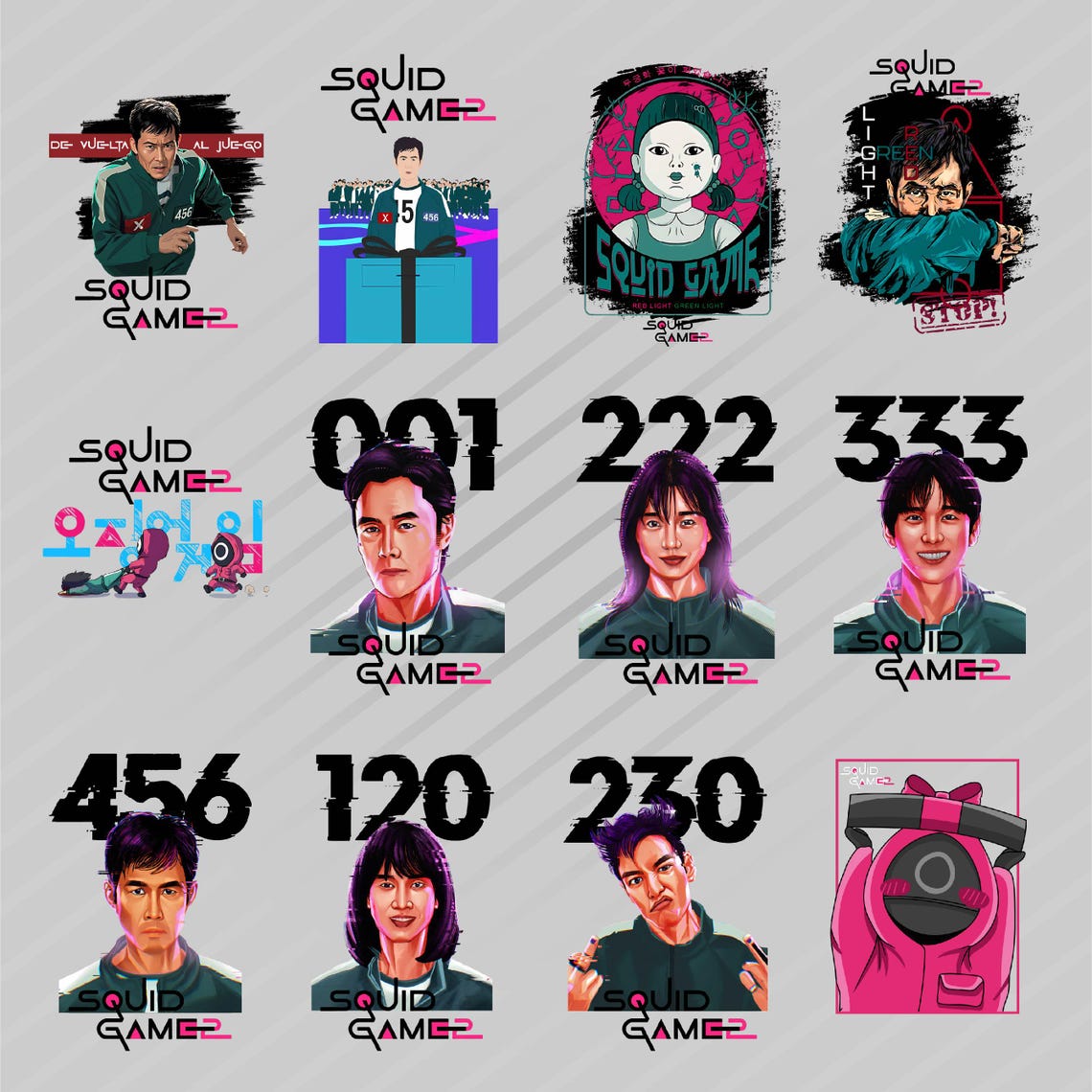 Squid Game 2 PNG Pack - 18 PNG, Squid Game Instant Download, Png ...