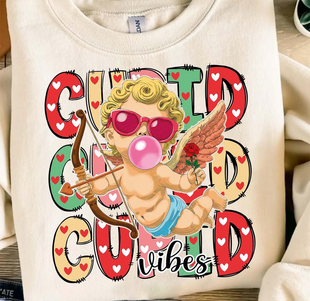 Retro Valentine Cupid PNG, Funny Valentine's Day PNG, Retro Cupid Vibes ...