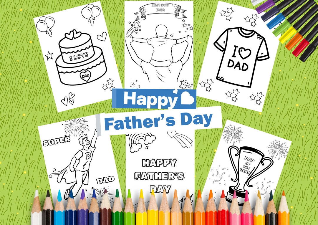 30 Coloring Pages for Father's Day a Father's Day Card, Digital ...
