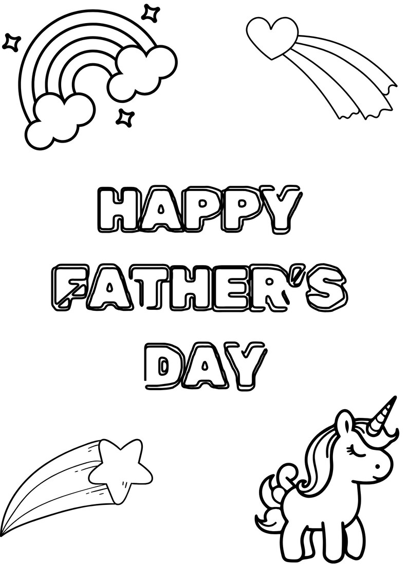 30 Coloring Pages for Father's Day a Father's Day Card, Digital ...
