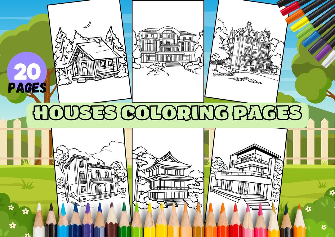 Color Your Dream House! Kids Coloring Book Ages 4-10 – 20 Easy, Fun ...