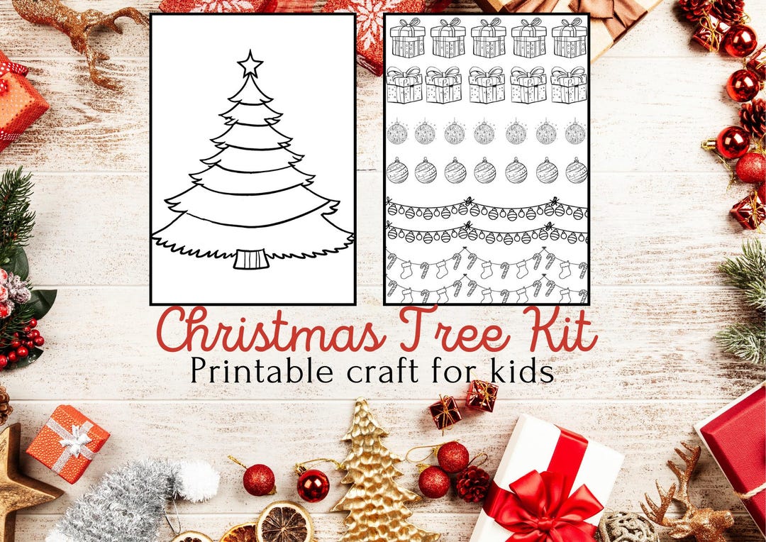 Build a Christmas Tree: Fun Coloring Pages for Kids - Craft Kit, Kids ...