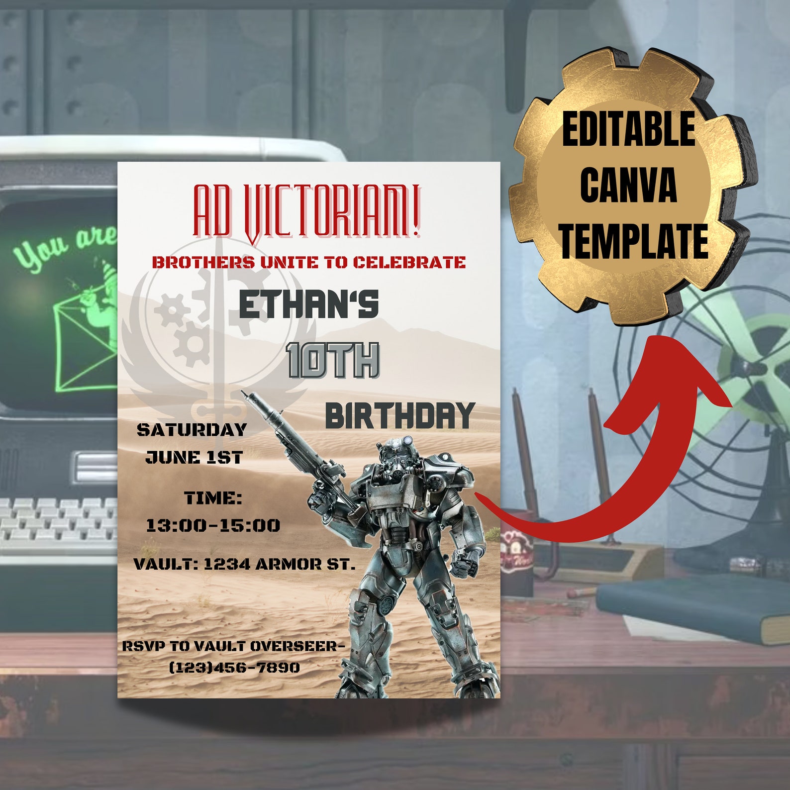 Fallout Birthday Invitation Template - Etsy