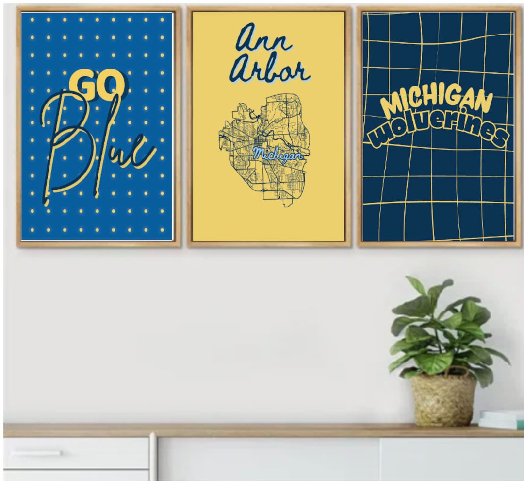 University of Michigan Digital Prints - Etsy
