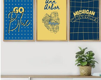 University of Michigan Wall Art | Dorm Decor | Aesthetic Wall Art ...