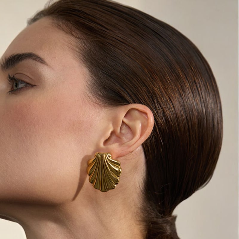 Shell Stud Earrings - Etsy