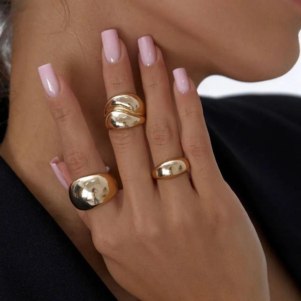 Gold Ring Set - Etsy