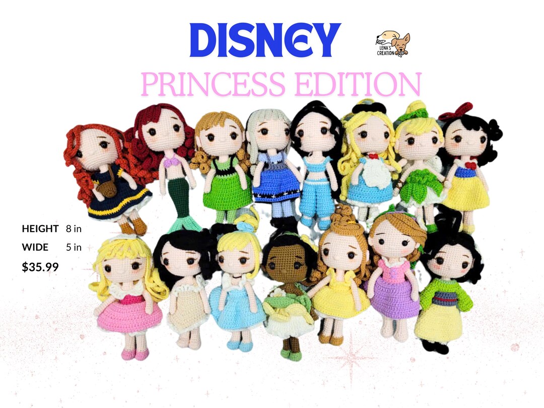 Handmade Disney Princess Crochet Doll Custom Character Plush Soft ...