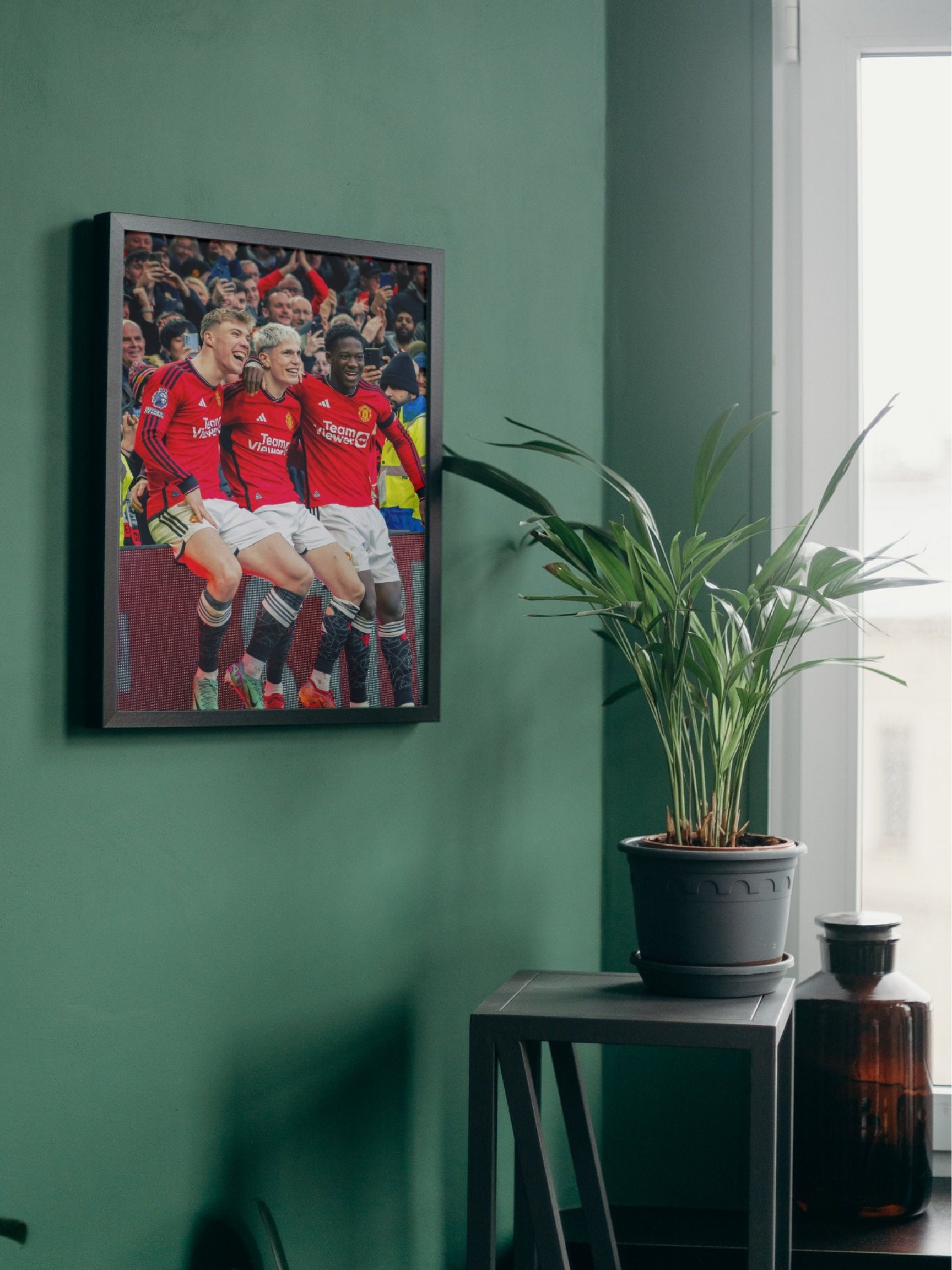 Manchester United Iconic Celebration Poster Kobbie Mainoo Rasmus ...