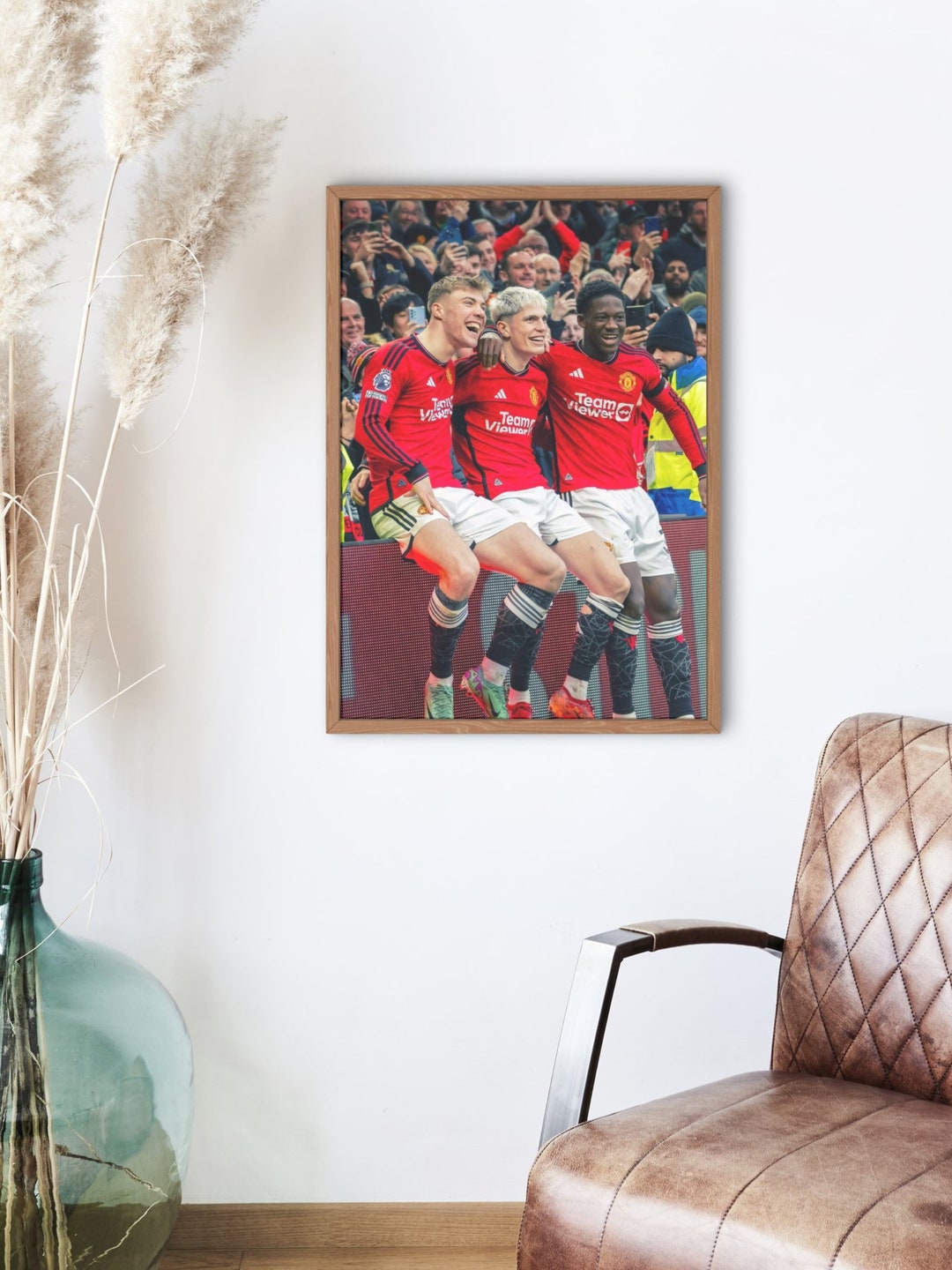 Manchester United Iconic Celebration Poster Kobbie Mainoo Rasmus ...