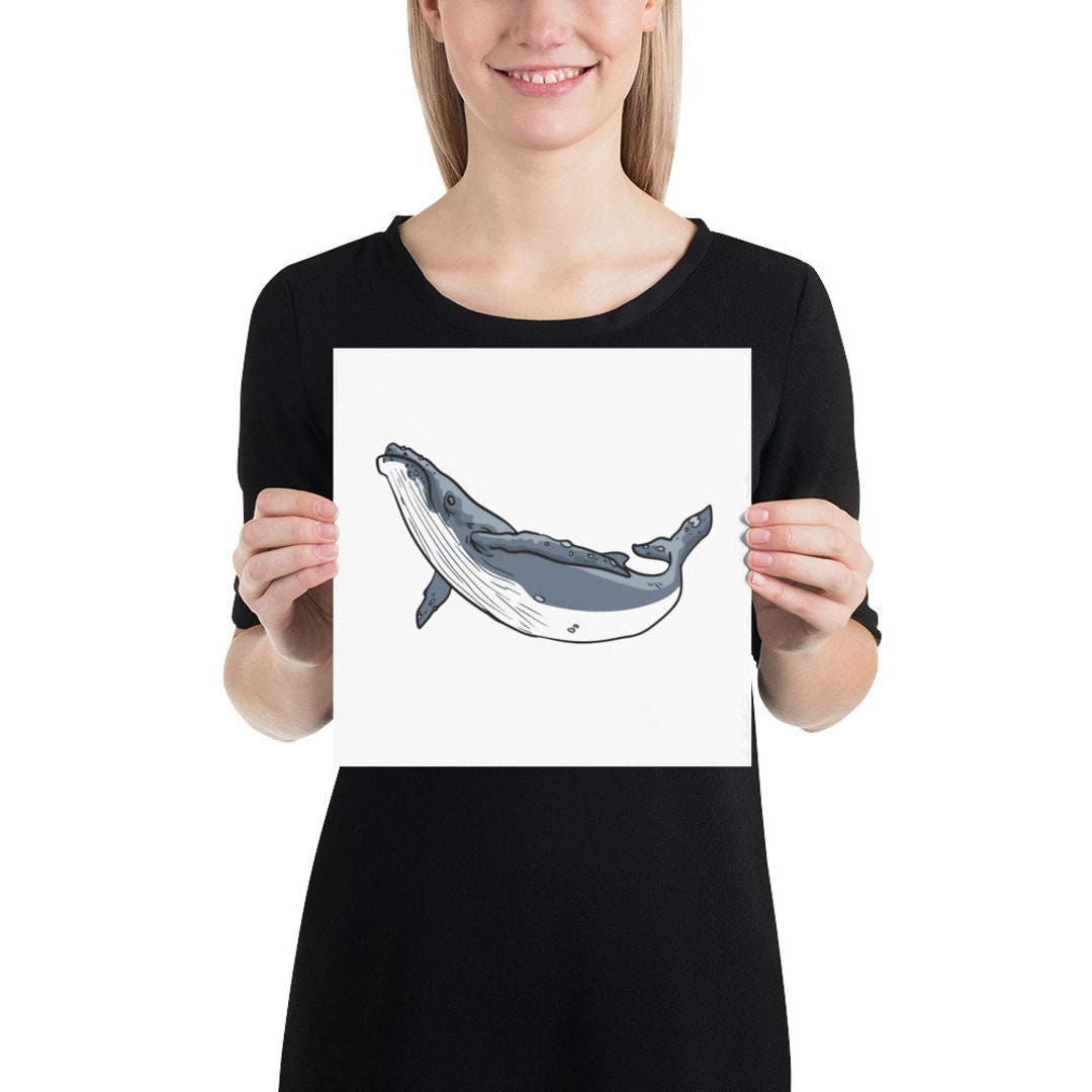 Whale Poster Marine Life Wall Art Ocean Decor Whale Art Print Nautical ...