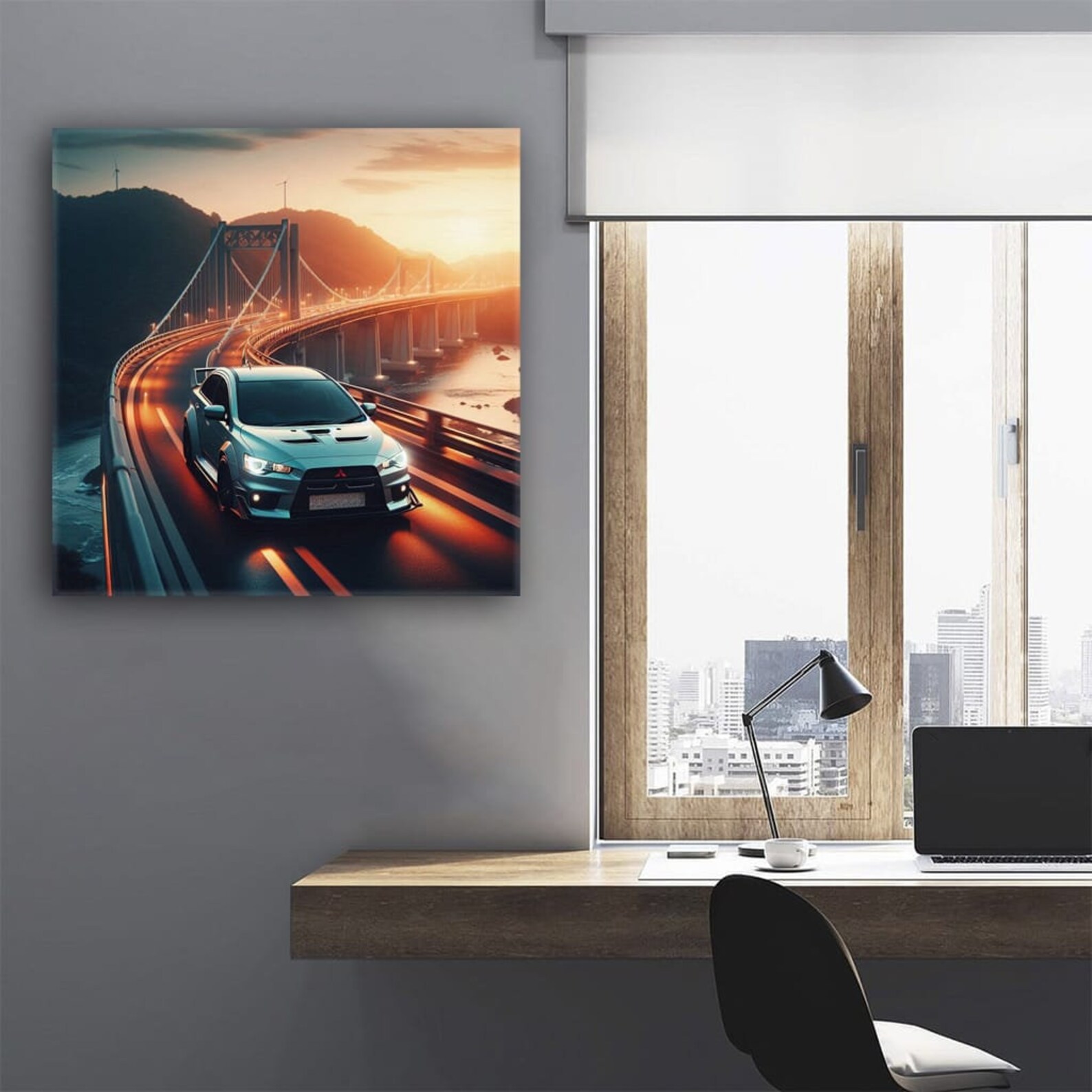 Poster Mitsubishi Lancer Evolution evo Bridge 2 Canvas Painting Print ...