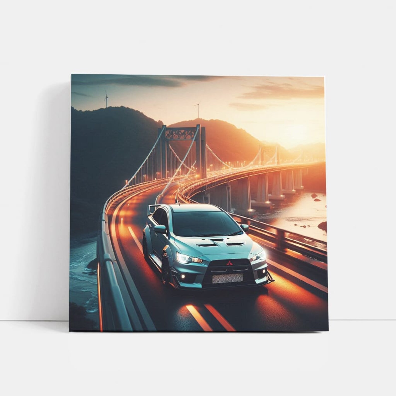 Poster Mitsubishi Lancer Evolution evo Bridge 2 Canvas Painting Print ...