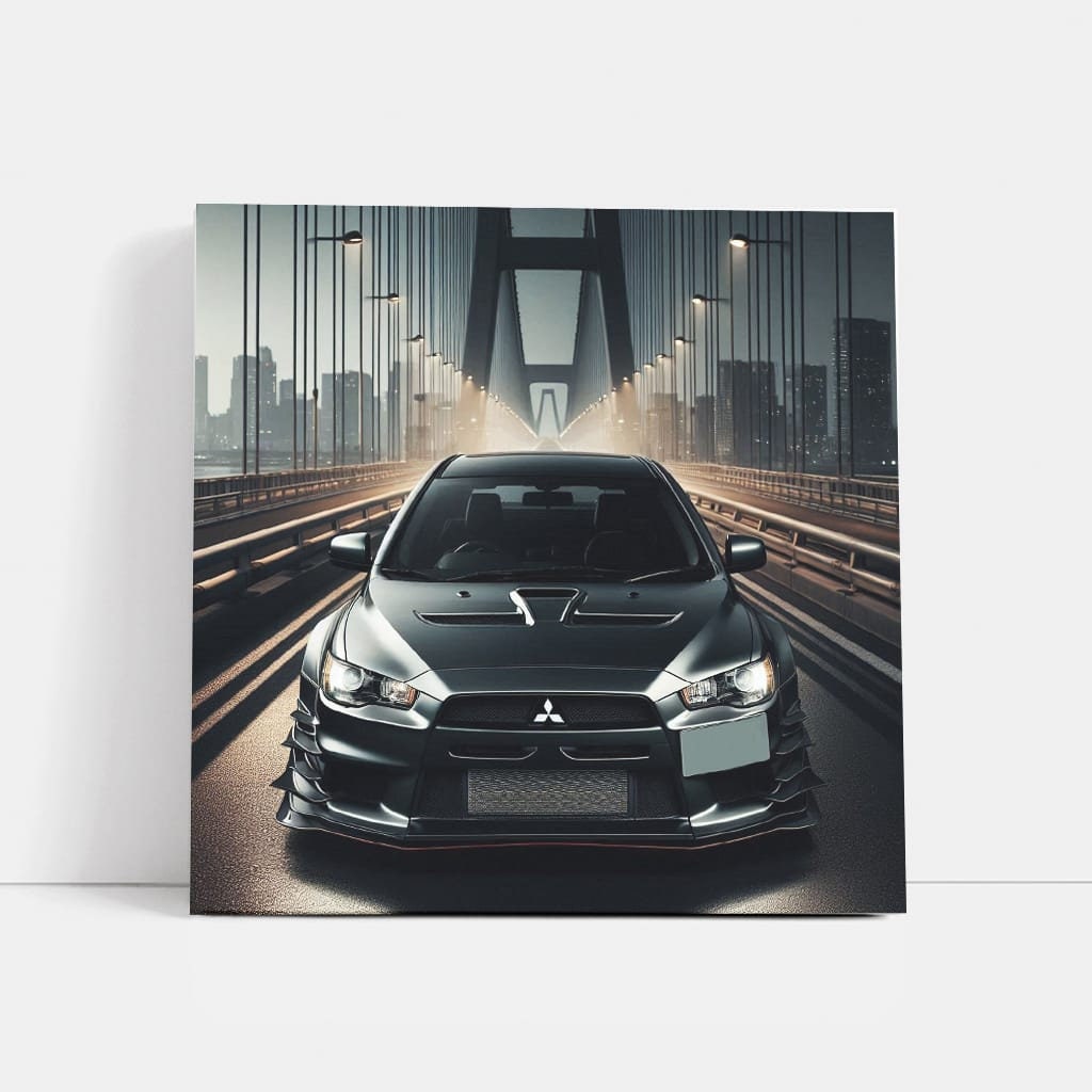 Poster Mitsubishi Lancer Evolution evo Bridge Cars Pictures & Mug and ...