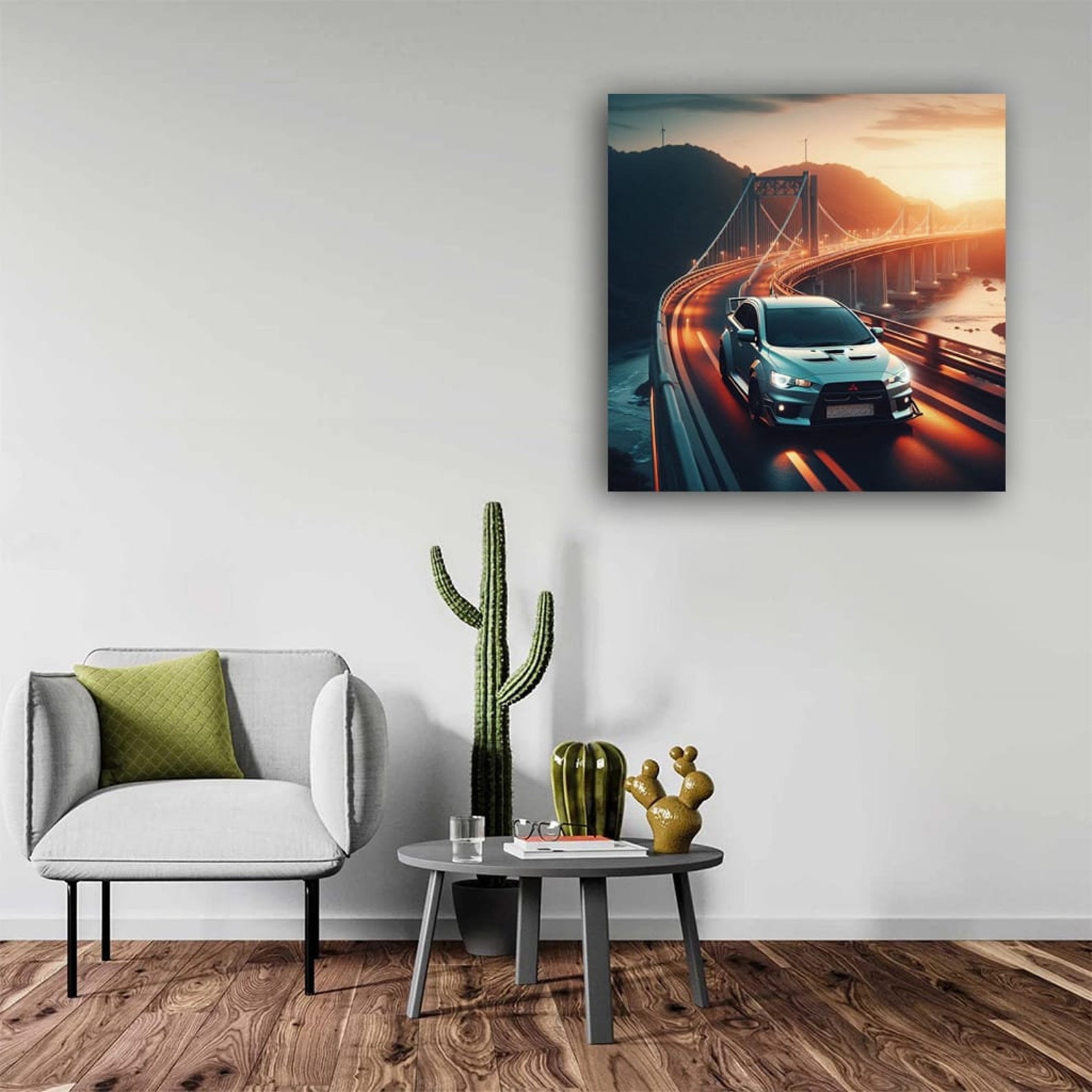 Poster Mitsubishi Lancer Evolution evo Bridge 2 Canvas Painting Print ...