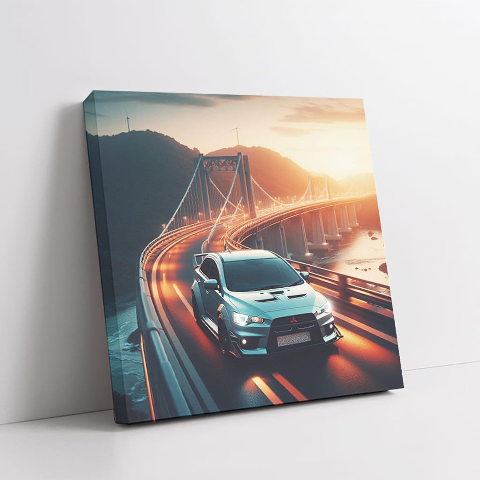 Poster Mitsubishi Lancer Evolution evo Bridge 2 Canvas Painting Print ...