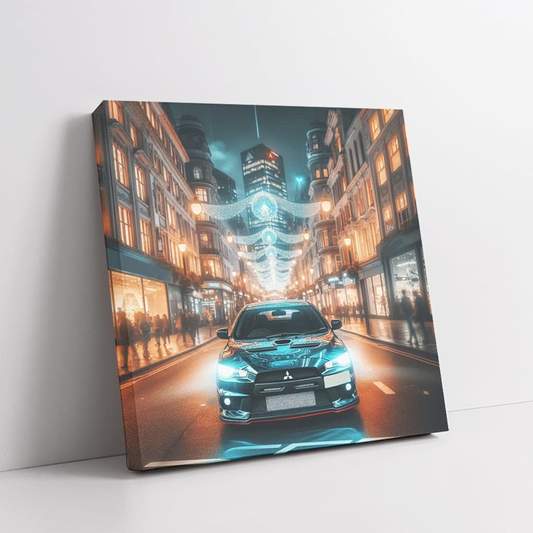 Poster Mitsubishi Lancer Evolution evo London 2 Cars Canvas Wall Art ...