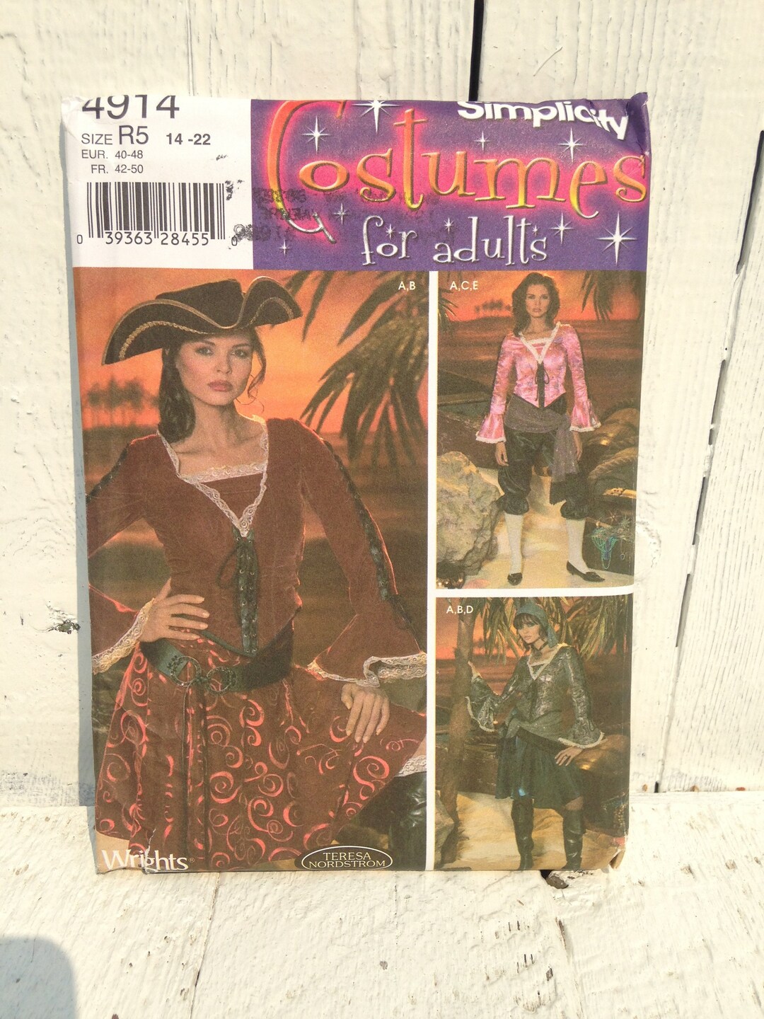 Simplicity 4914 Sewing Pattern Women's Pirate Costume Pattern Size 14 ...