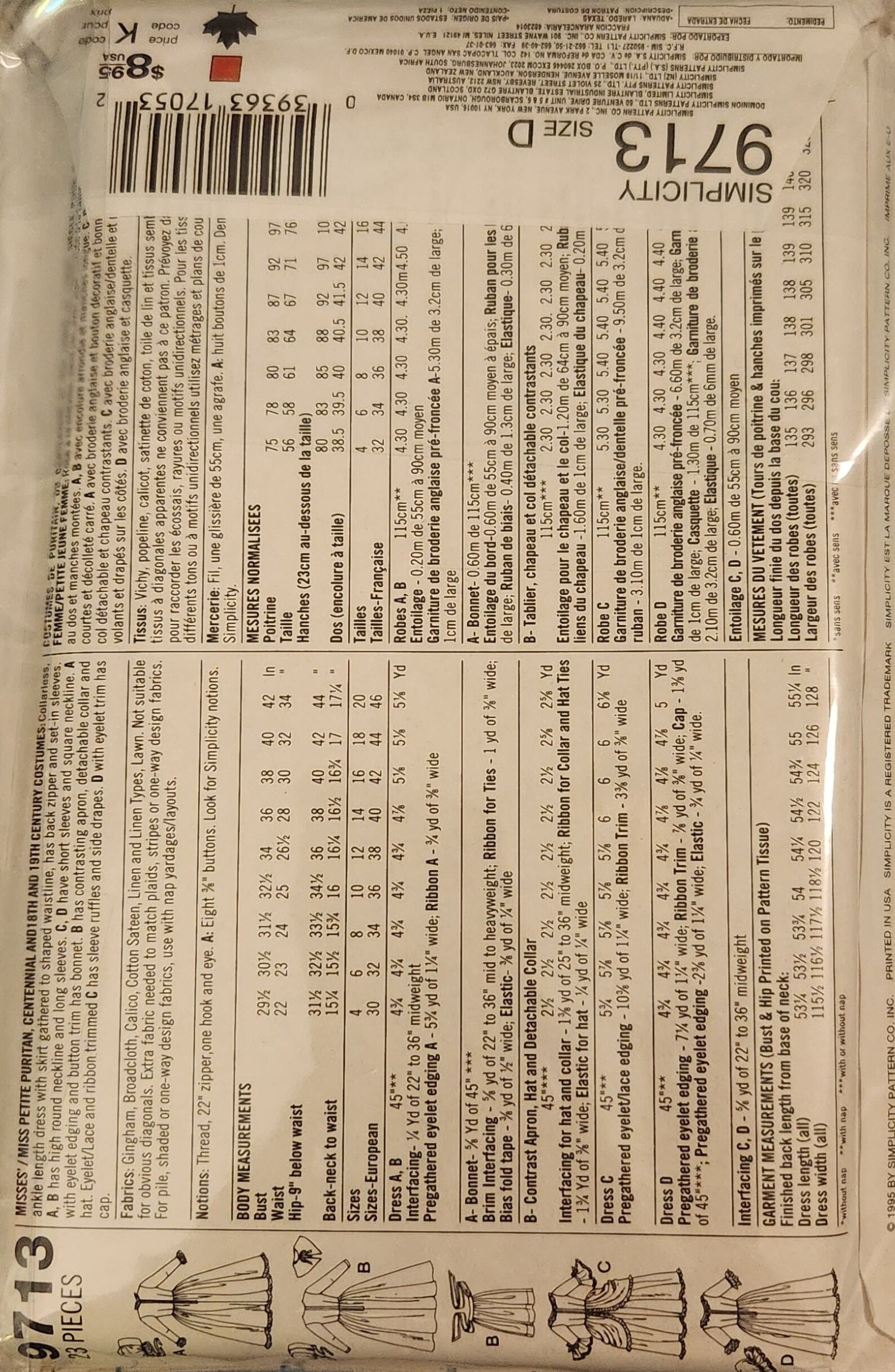 Simplicity 9713 Costume for Adults - Etsy