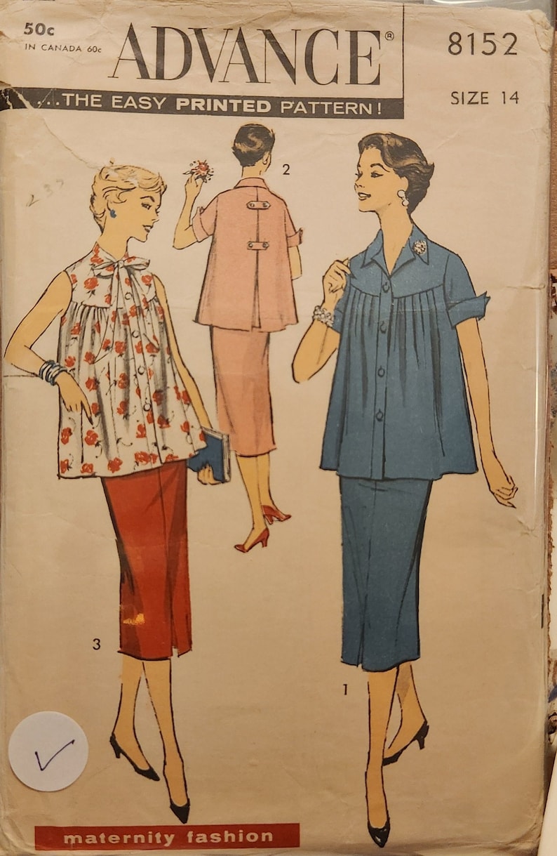 Advance 8152 Ladies Maternity Fashion - Etsy