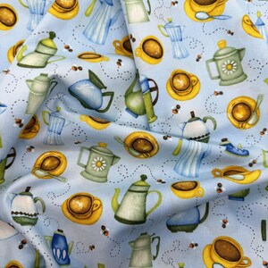 Coffee Pots - Good Morning Sunshine - Cotton Fabric by the Yard - Etsy