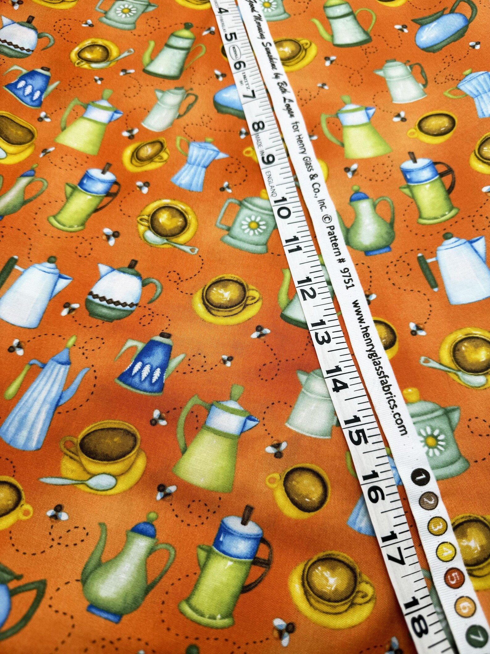 Coffee Pots - Good Morning Sunshine - Cotton Fabric by the Yard - Etsy