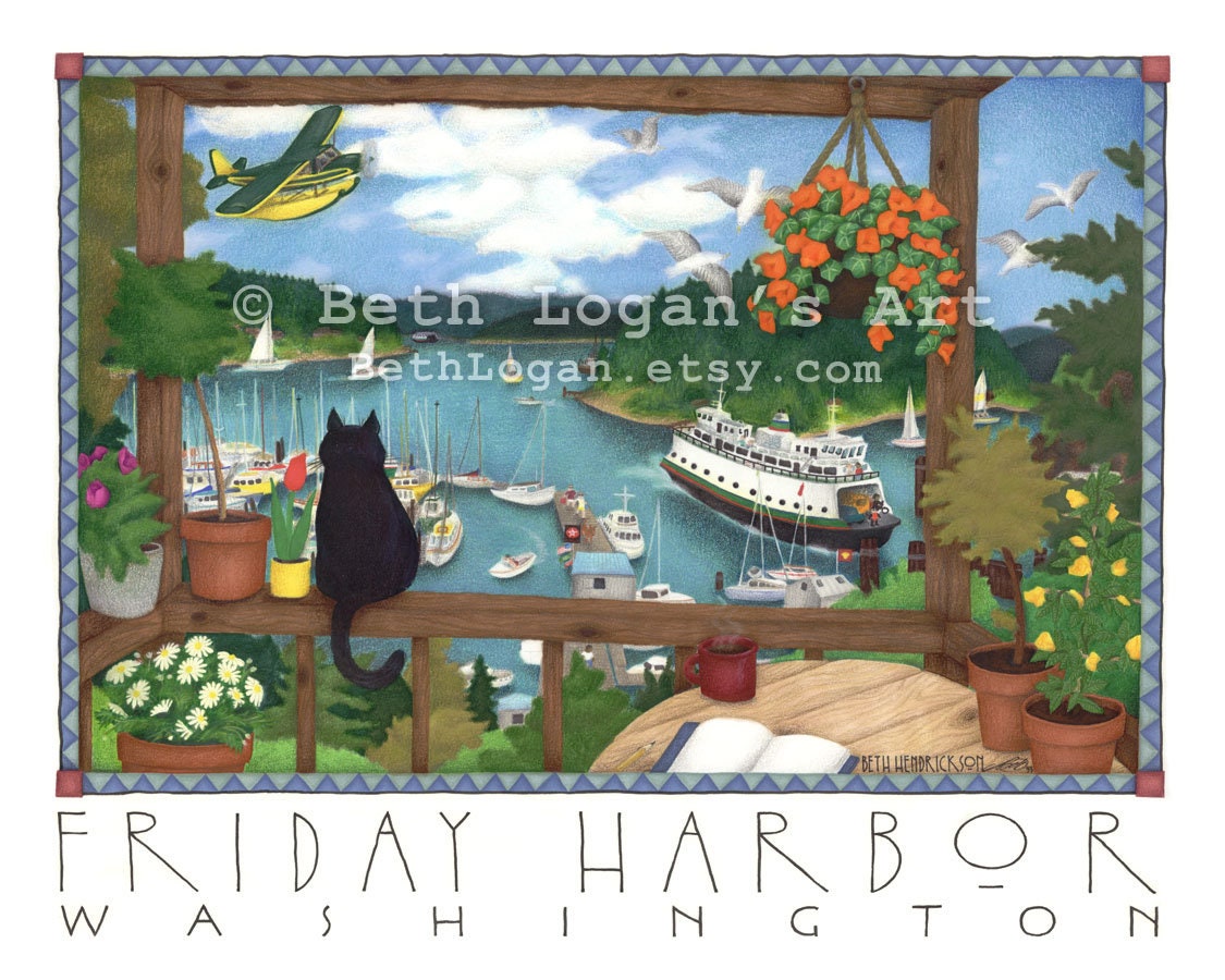 Friday Harbor Washington Original Art Print - Etsy
