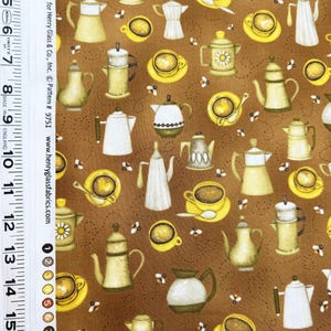 Coffee Pots - Good Morning Sunshine - Cotton Fabric by the Yard - Etsy
