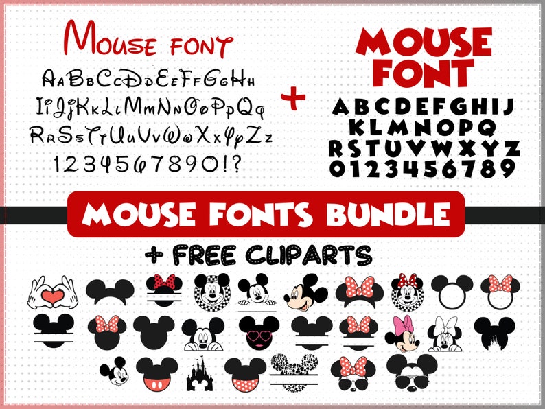 Mouse Font Bundle SVG, Mouse Font SVG, Mouse Ttf Letters SVG, Vinyl Cut ...