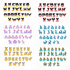 Mikey Mini Donalad Duck Doodle Alphabet Letters Font Mikey Mouse Family ...