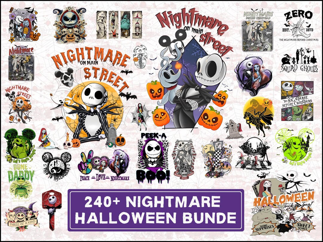 240+ Nightmare Christmas Halloween Bundle Png, Spooky Vibes Png, Spooky ...