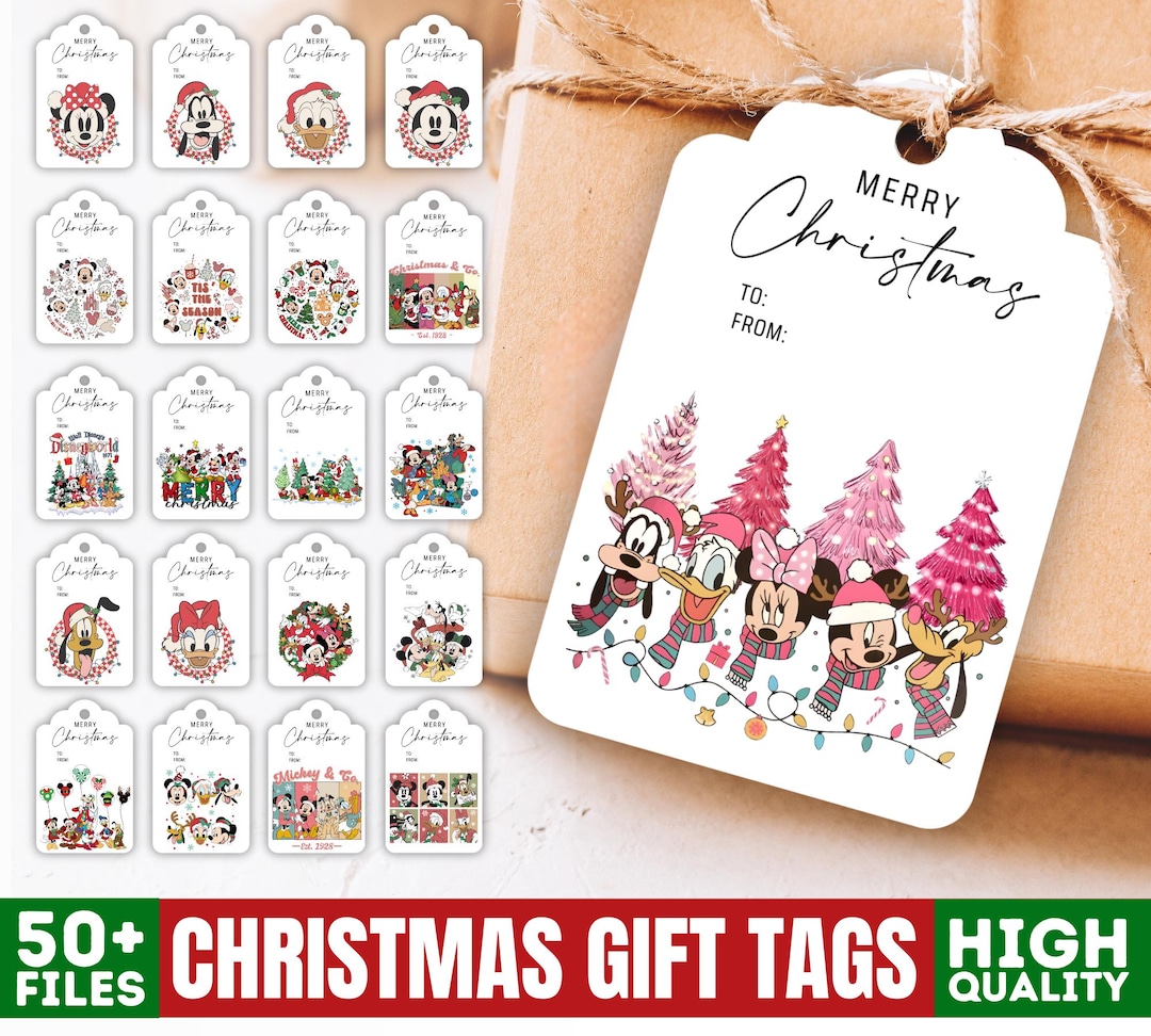 Micey Mouse Printable Christmas Gift Tags, Christmas Label, Mouse and ...
