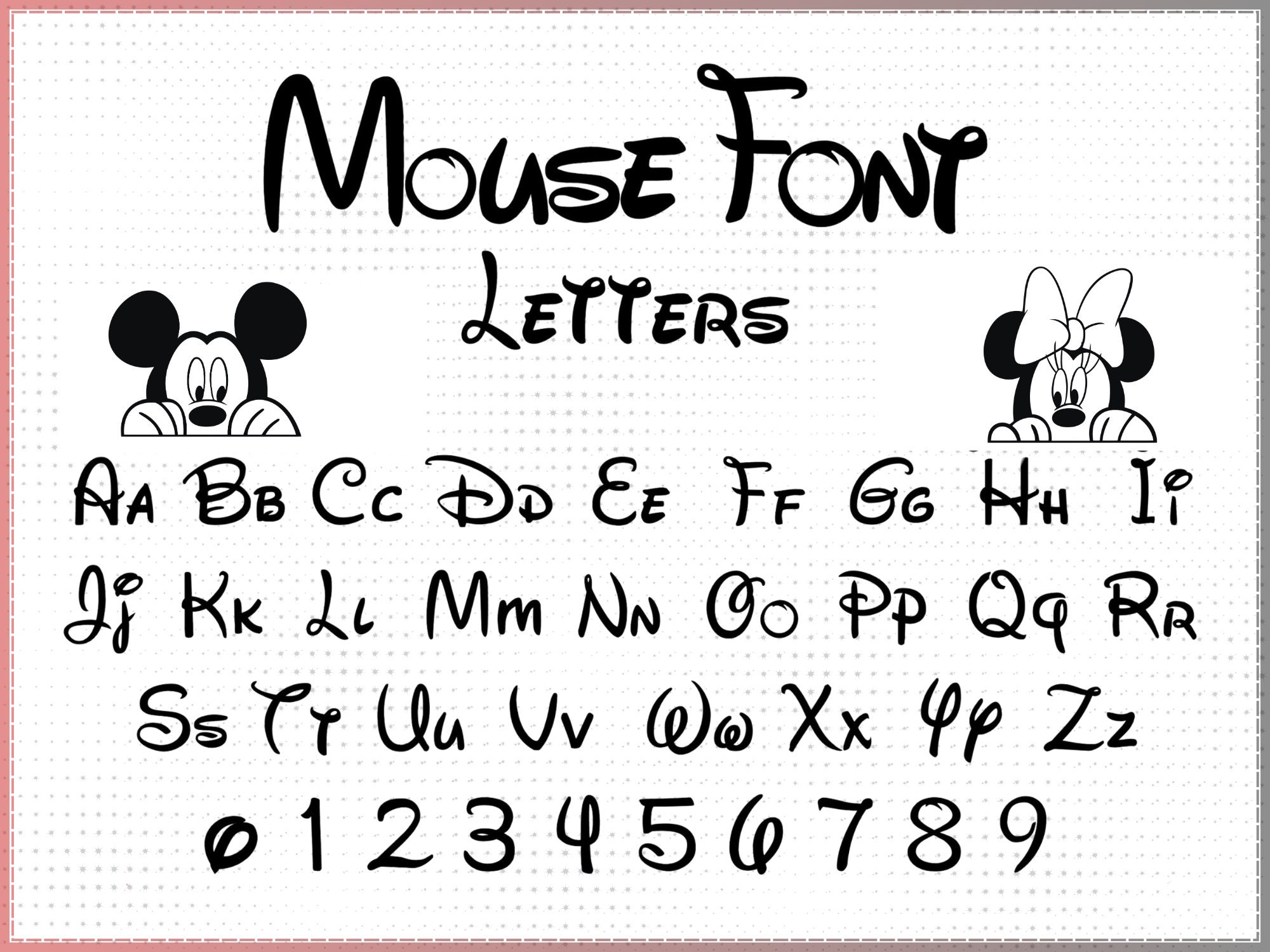 Mouse Font Bundle SVG, Mouse Font SVG, Mouse Ttf Letters SVG, Vinyl Cut ...