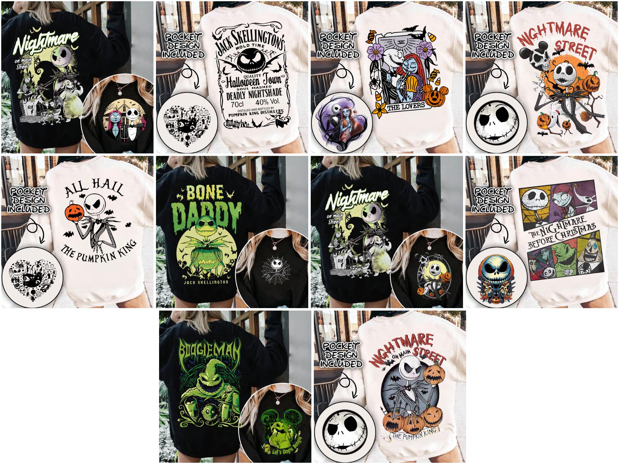 Nightmare Christmas Halloween Front and Back Design Bundle Png, Spooky ...
