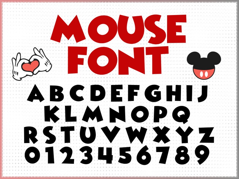 Mouse Font Bundle SVG, Mouse Font SVG, Mouse Ttf Letters SVG, Vinyl Cut ...