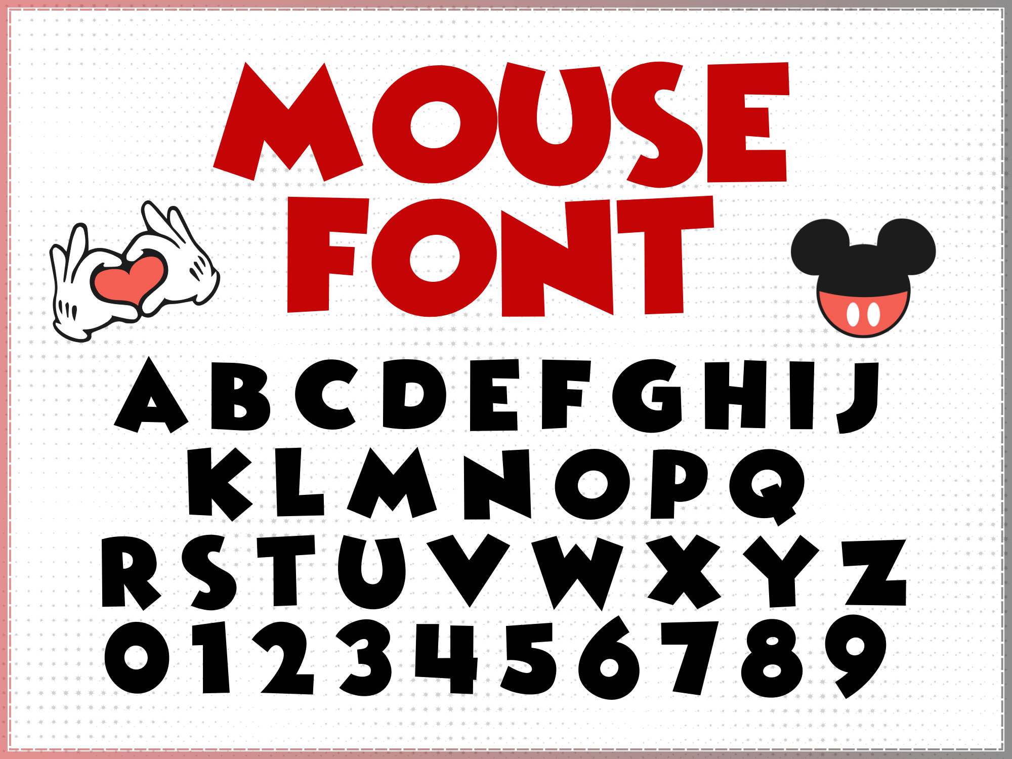 Mouse Font Bundle SVG, Mouse Font SVG, Mouse Ttf Letters SVG, Vinyl Cut ...