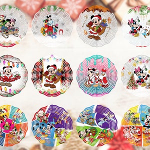 50+ Mickeyy Mouse Cartoon Christmas Wind Spinner Sublimation Design ...
