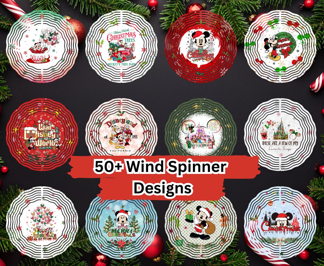 50+ Micey Mouse Cartoon Christmas Wind Spinner Sublimation Design ...