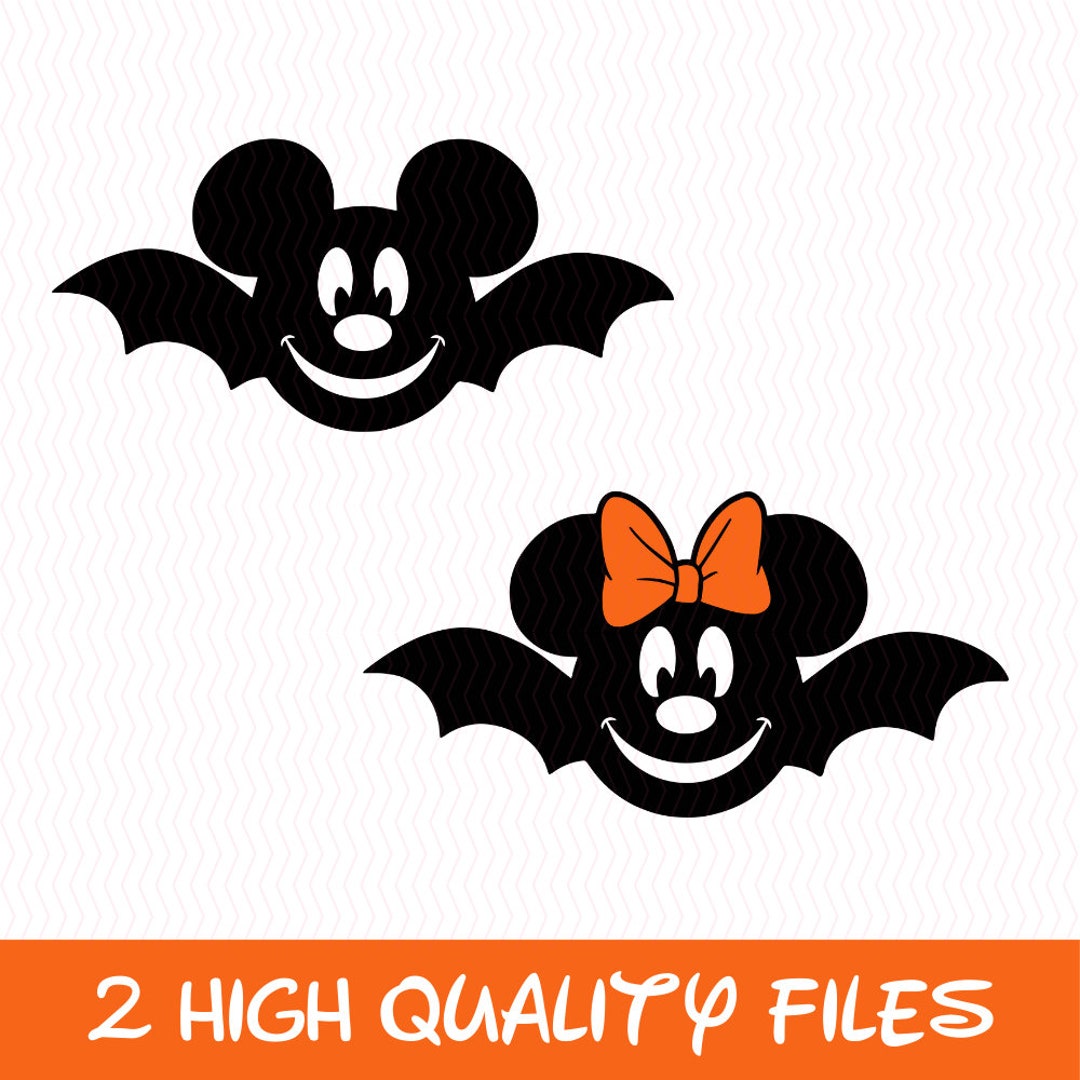 Retro Micey Mouse and Mini Mouse Halloween Bats Png, Trendy Micey Mouse ...