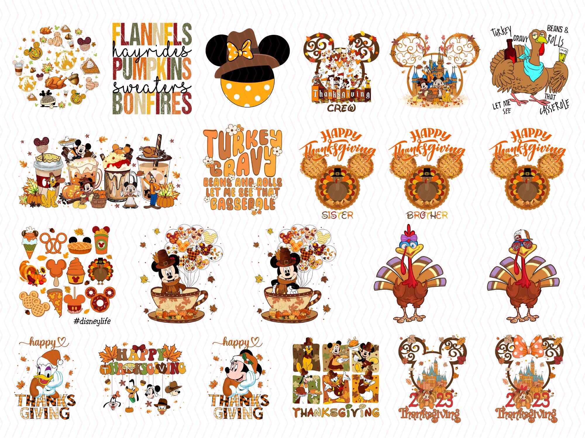100 Mickeyy Mouse Fall Thanksgiving Bundle , Tis the Season, Mouse ...