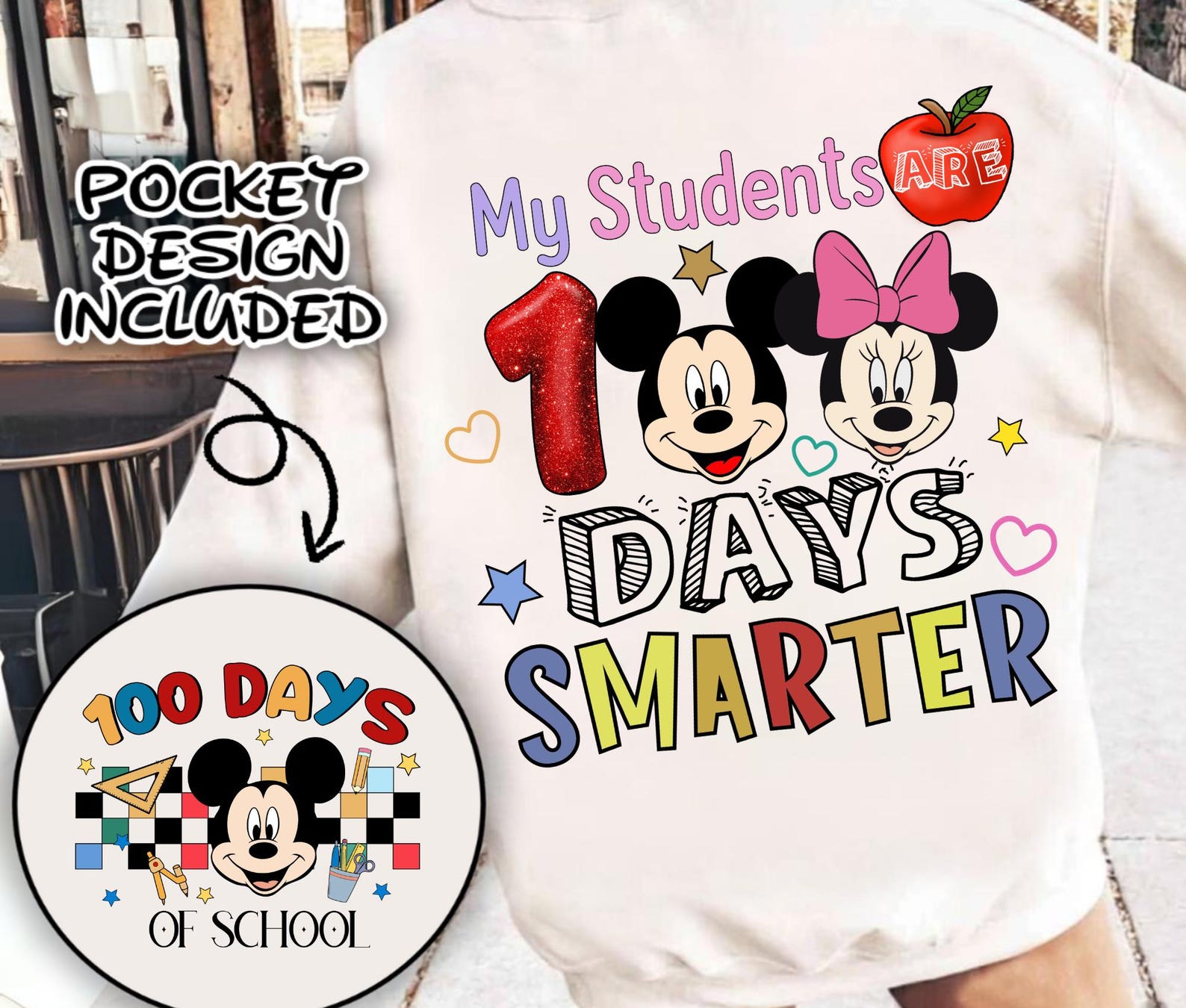 Retro Mikey Mouse Happy 100 Days of School Png Bundle, Cartoon School ...