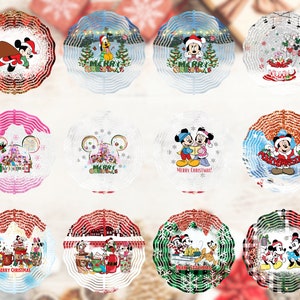 50+ Mickeyy Mouse Cartoon Christmas Wind Spinner Sublimation Design ...