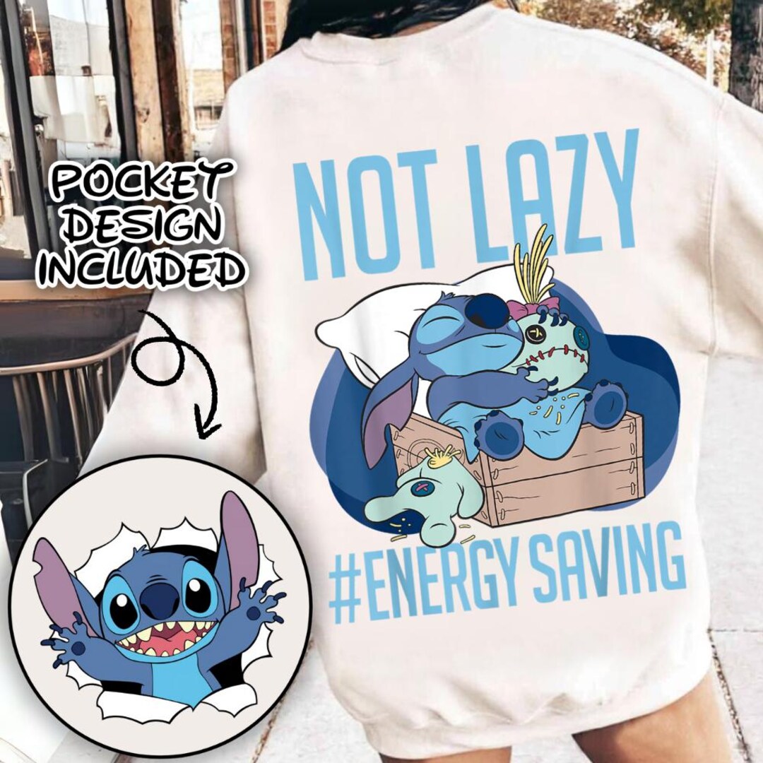 Blue Alien Stich Not Lazy Energy Saving Png, Blue Alien Tsirt Png ...