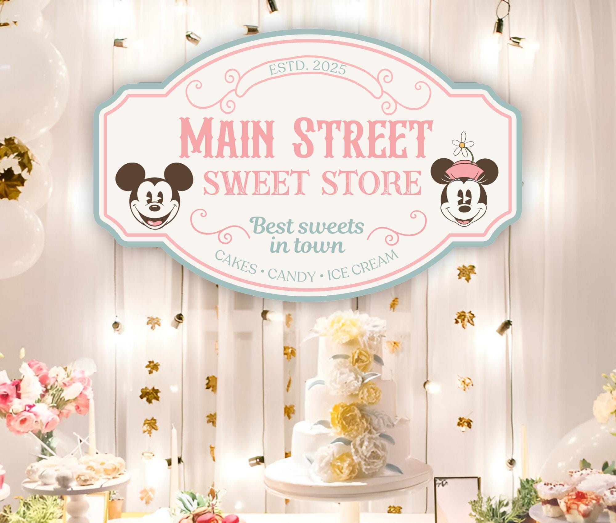 Printable Mikey and Mini Mouse Sweet Store Sign, Perfect for Any Disey ...