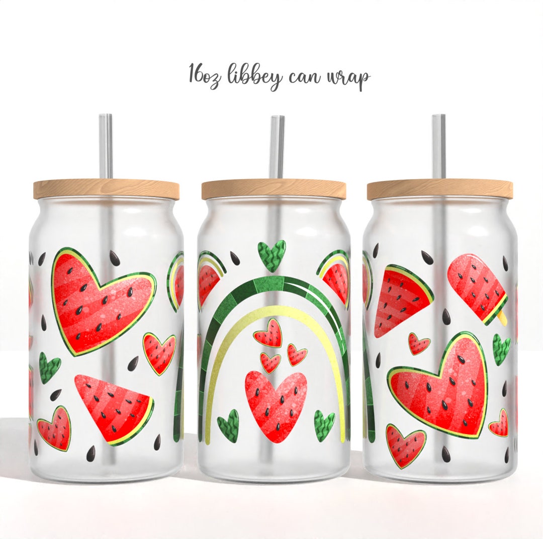 Summer Watermelons Libbey Png, Summer Libbey Glass SVG 16 Oz, Wrap for ...