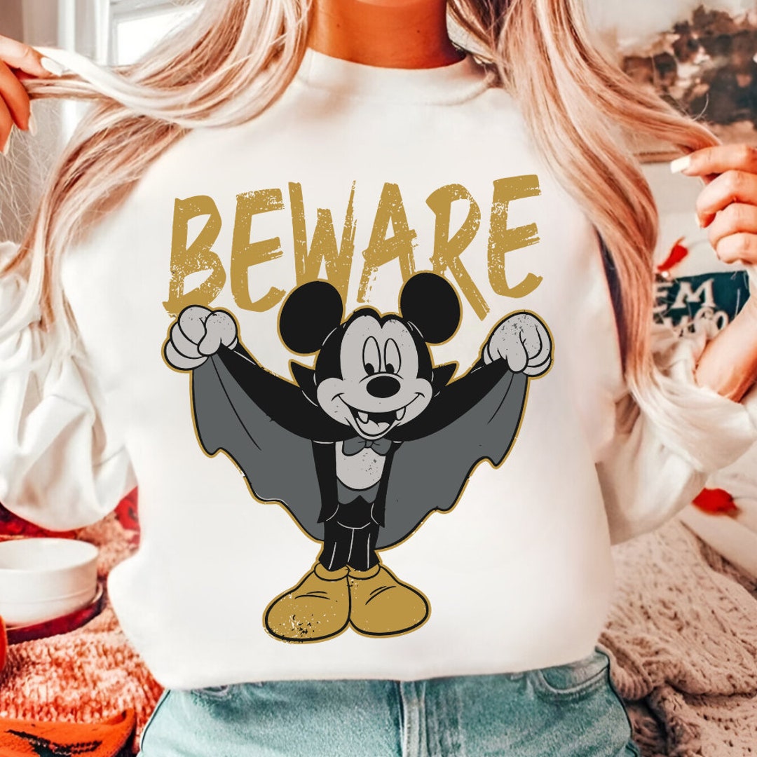 Retro Micey Mouse Vampire Beware Png, Trendy Micey Mouse Halloween PNG ...